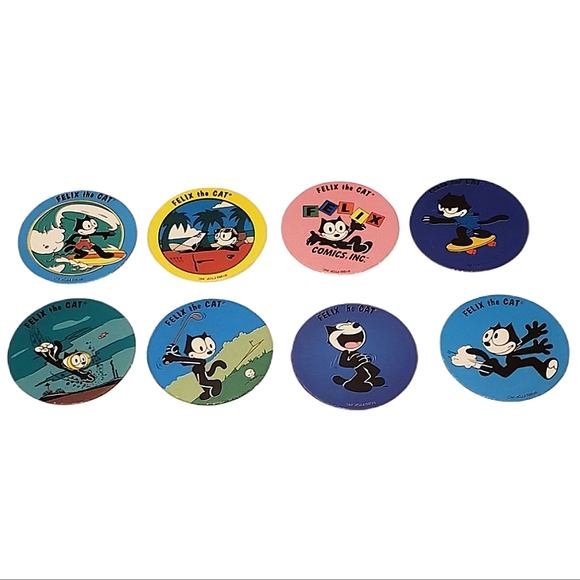 pogs grunger | Toys | 8 Felix The Cat Vintage Pogs Milk Caps | Poshmark